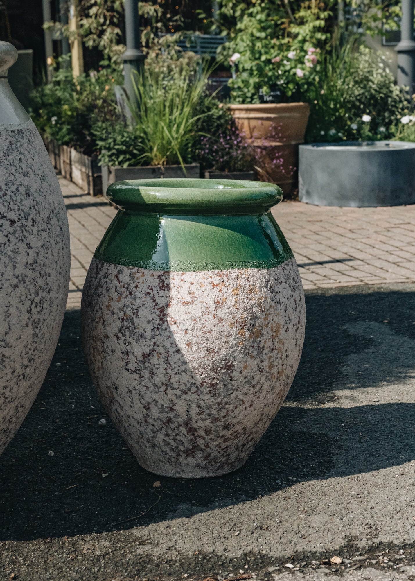 Olive Pot with Green Neck with Burford Leaf Stamp, 60cm – Burford ...