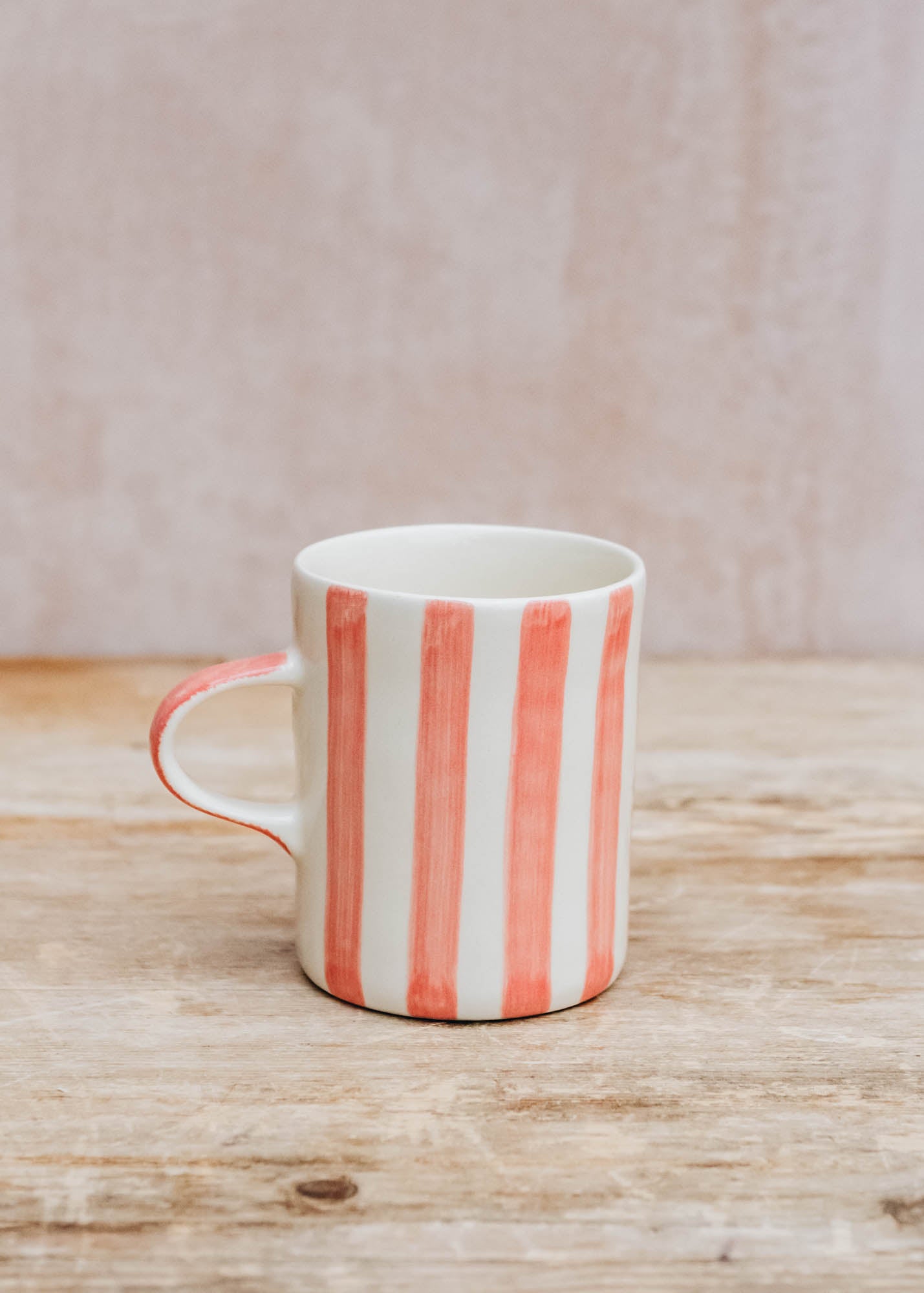 Musango Pottery Demi Candy Stripe Mug in Rose | Burford Garden Co.