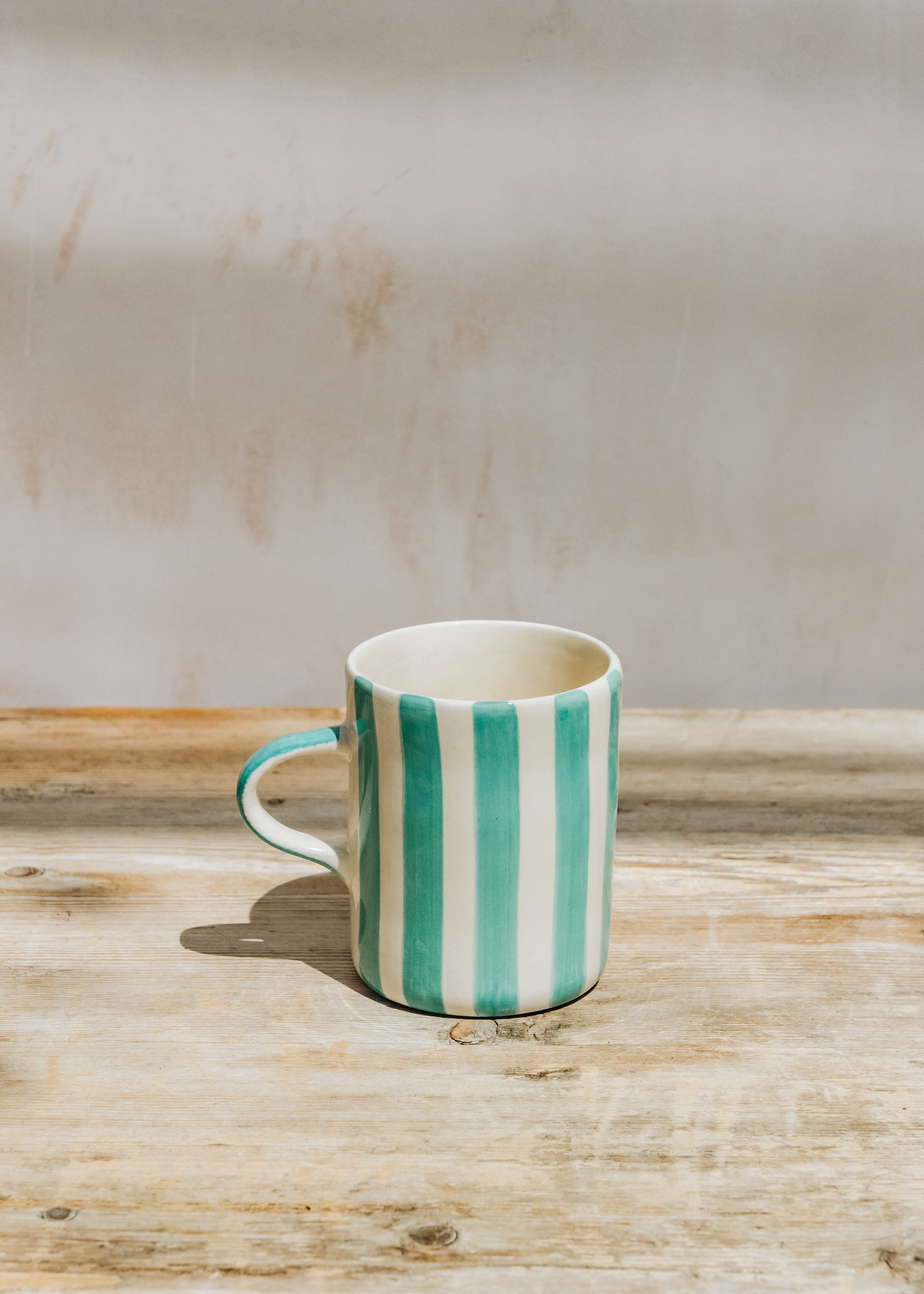 Musango Pottery Demi Candy Stripe Mug in Mint | Burford Garden Co.