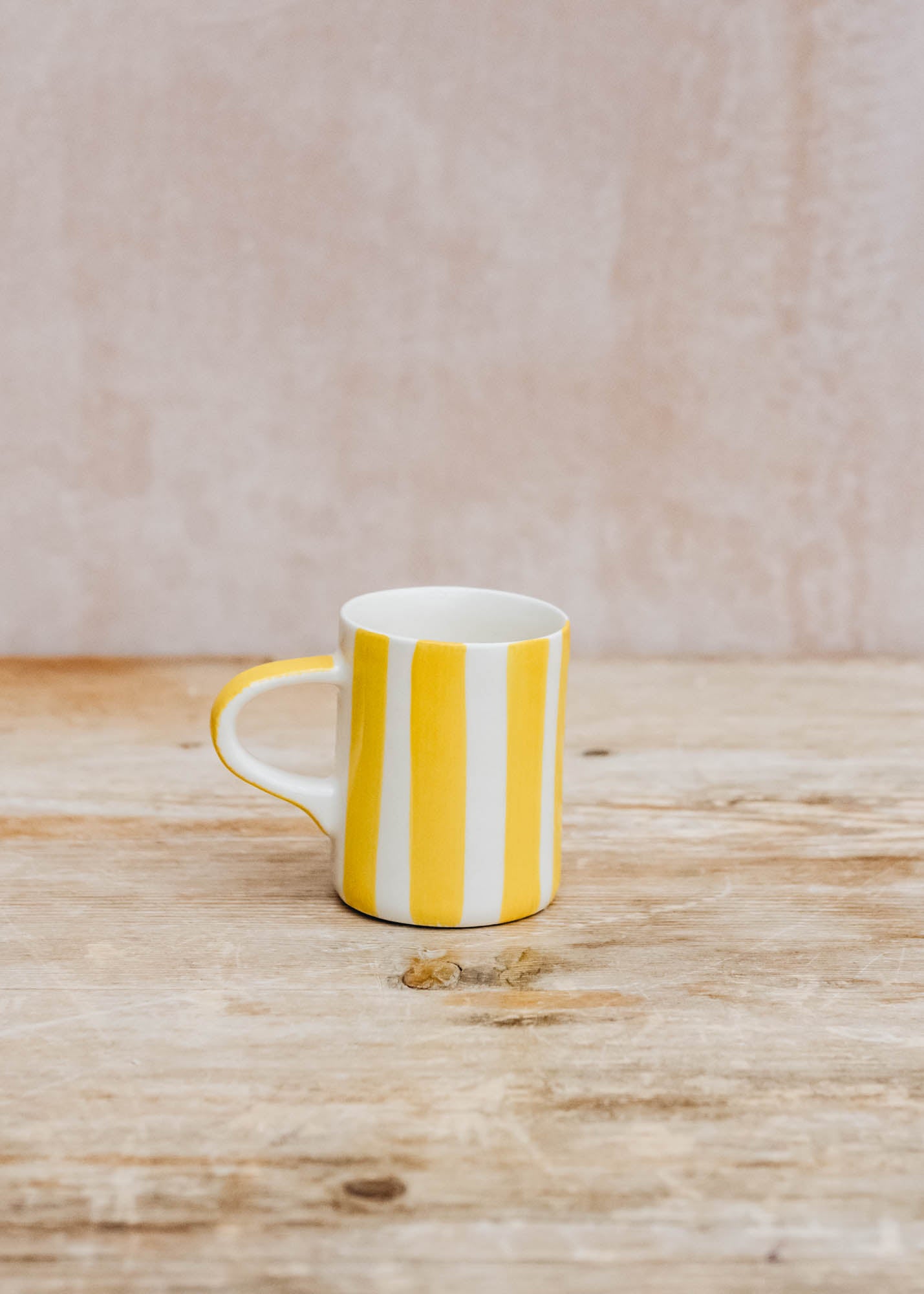 Musango Pottery Espresso Candy Stripe Mug in Turmeric | Burford Garden Co.