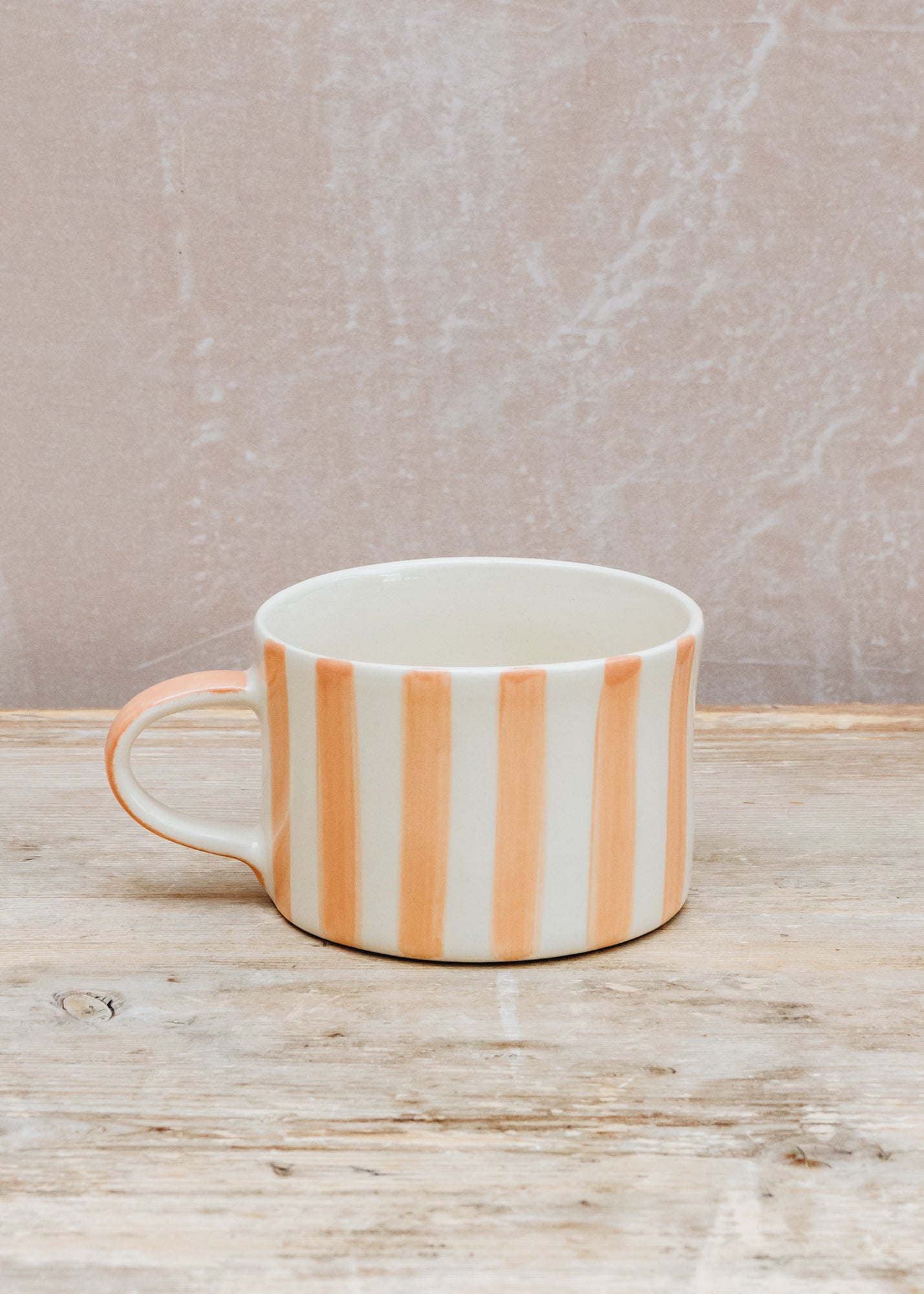 Musango Pottery Candy Stripe Mug in Peach | Burford Garden Co.