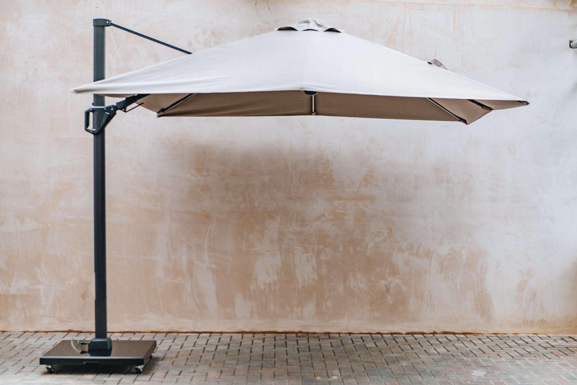 Buy Glow Challenger Square Free Arm Parasol in Taupe (3mx3m) | Parasols ...