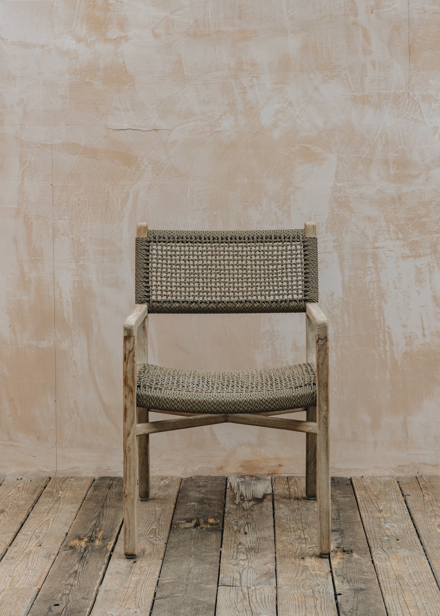 Fiona Teak Armchair in Natural Grey and Antique Weed Wicker – Burford ...