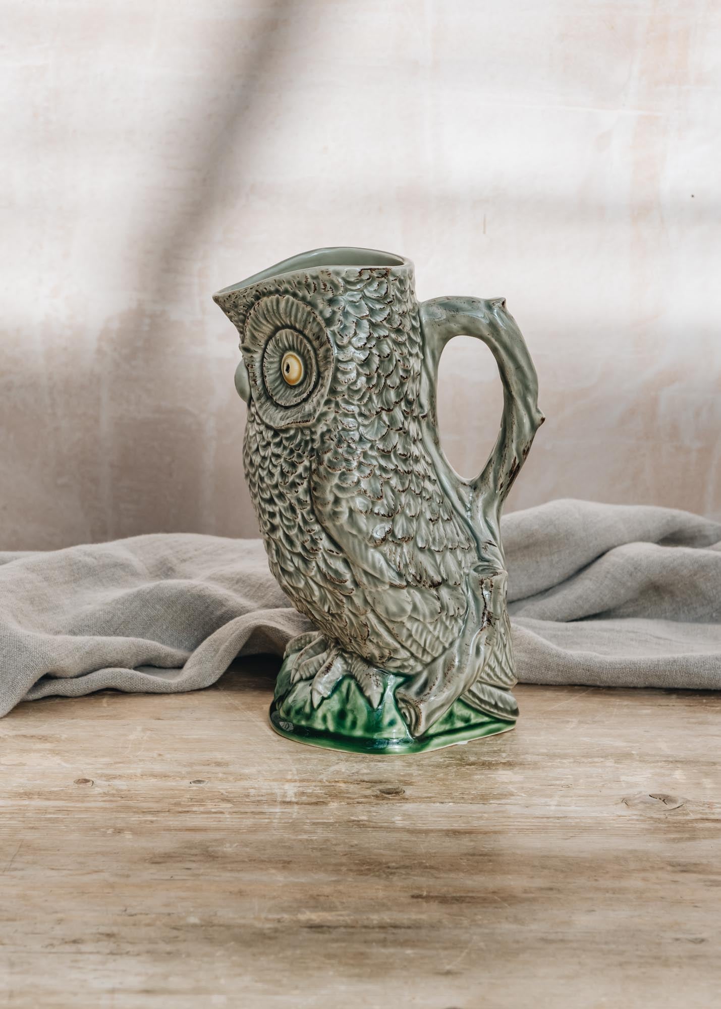 Bordallo Pinheiro Owl Pitcher | Burford Garden Co.