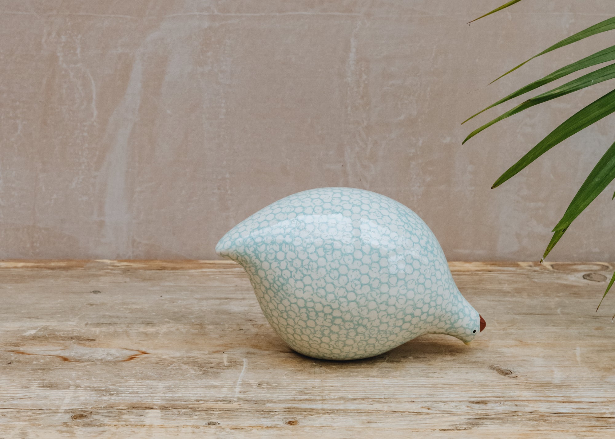 Ceramic Pecking Quail in White Spotted Turquoise – Burford Garden Co.