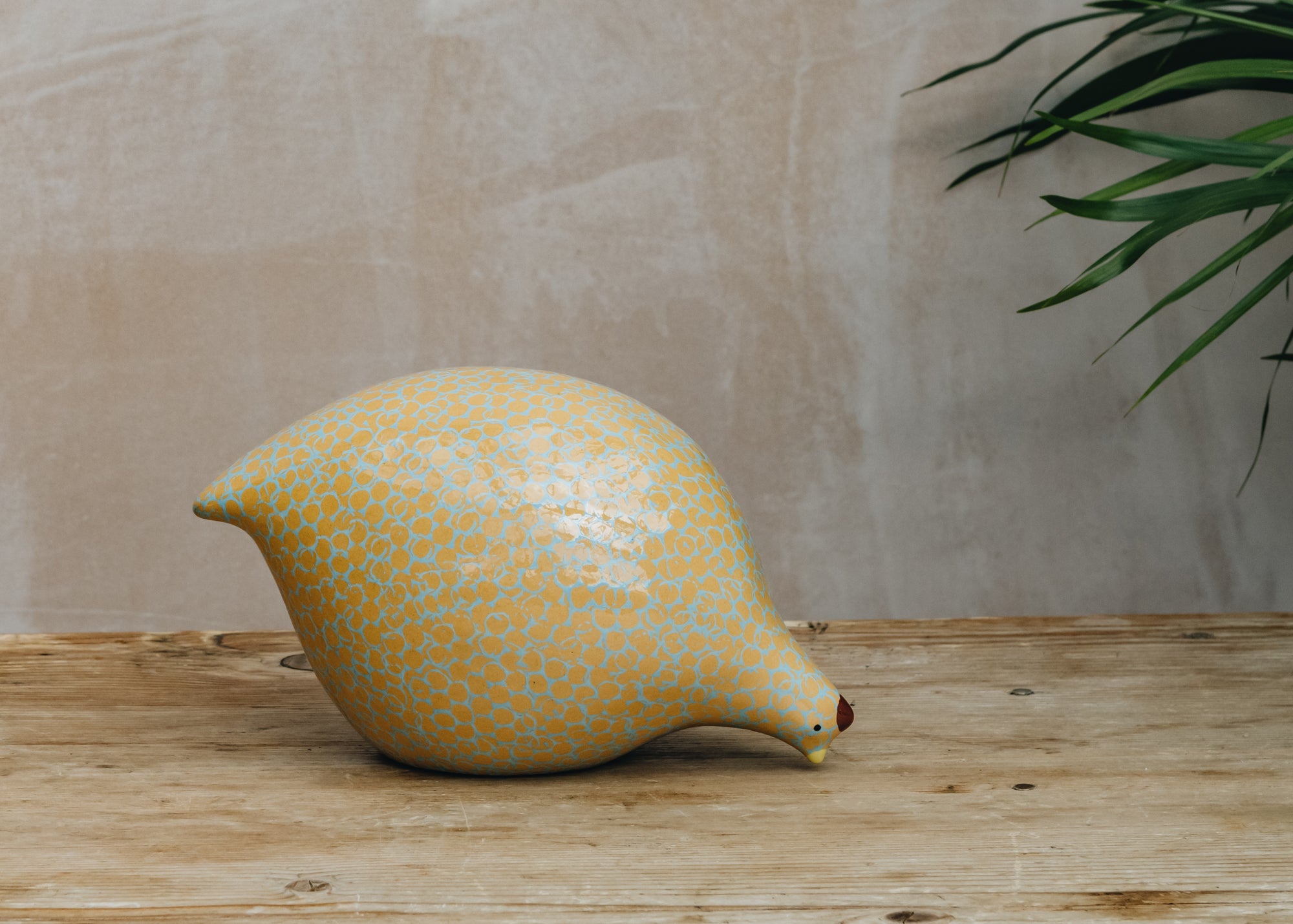 Pecking Ceramic Quail in Yellow Spotted Turquoise – Burford Garden Co.