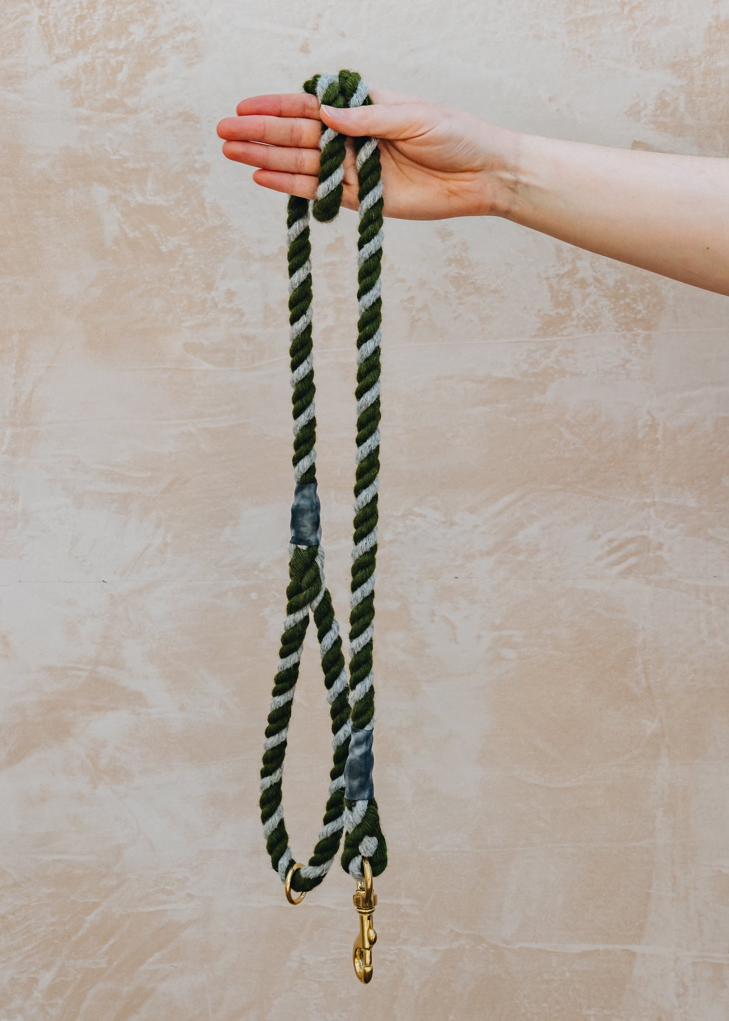 Wool Rope Lead in Olive and Silver Grey – Burford Garden Co.