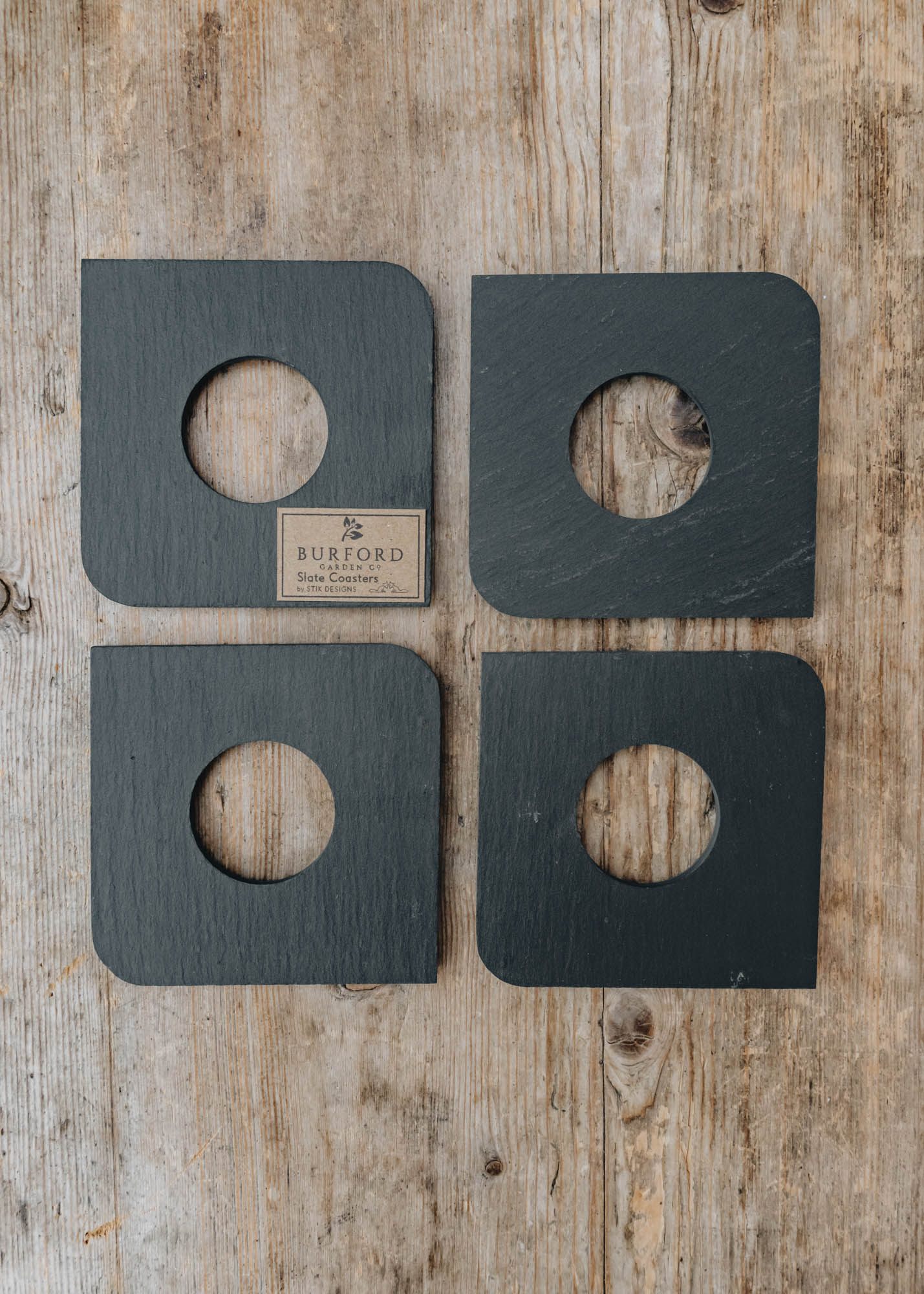 STIK Designs Slate Coasters, pack of four | Burford Garden Co.