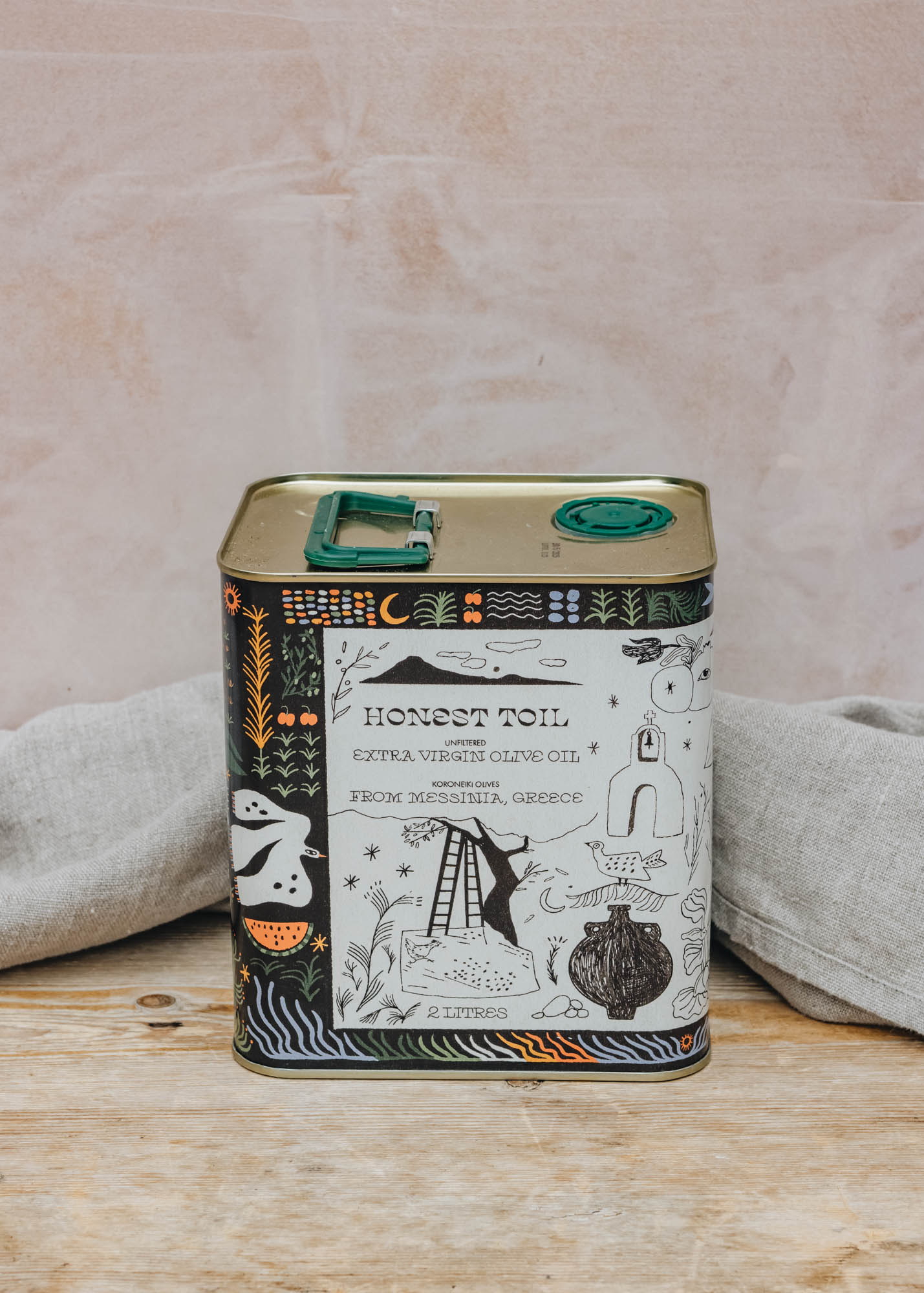 Honest Toil Tinned Extra Virgin Olive Oil, 2l | Burford Garden Co.