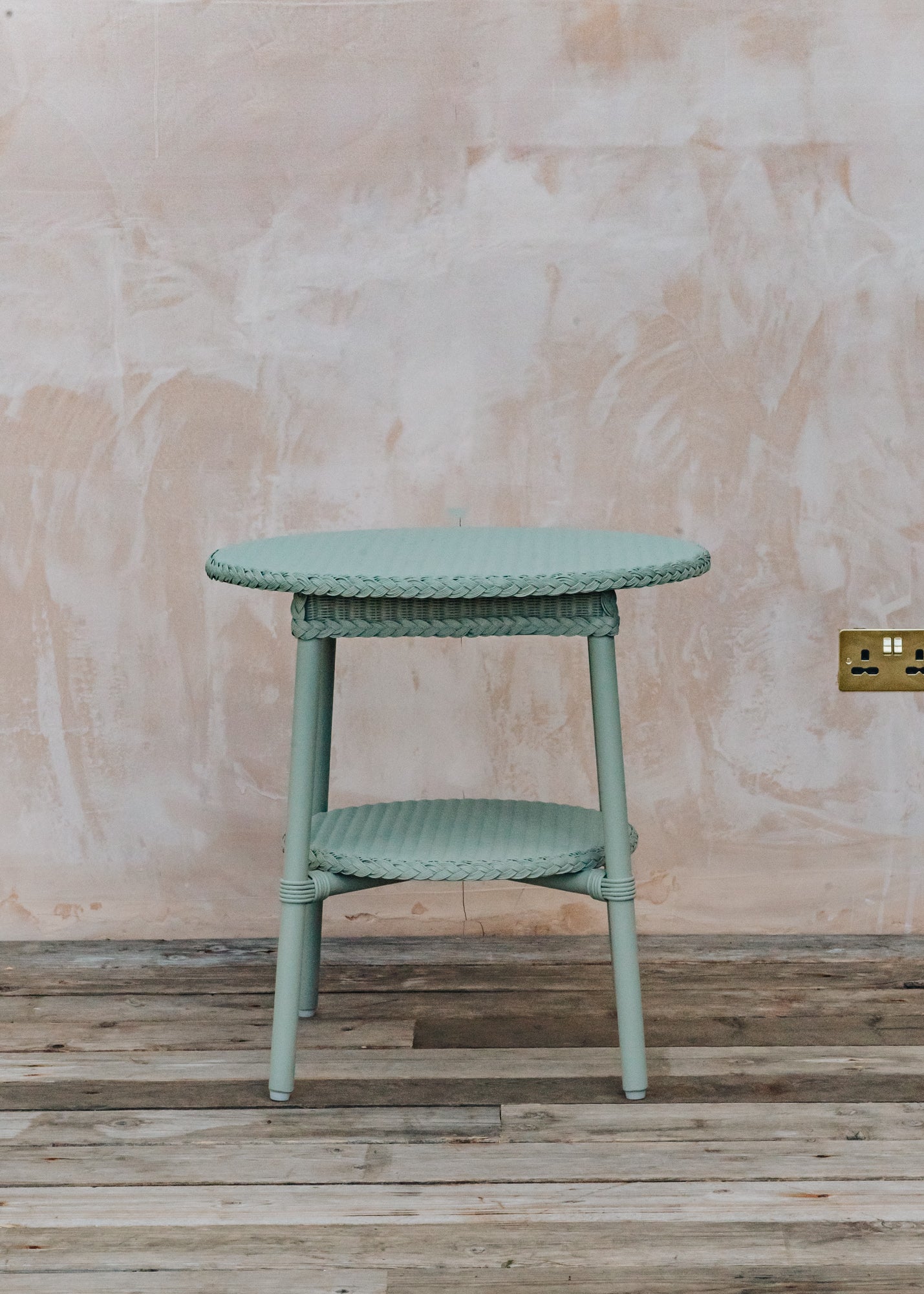Round Coffee Table in Ham Green | Lloyd Loom Furniture | Burford Garden Co.