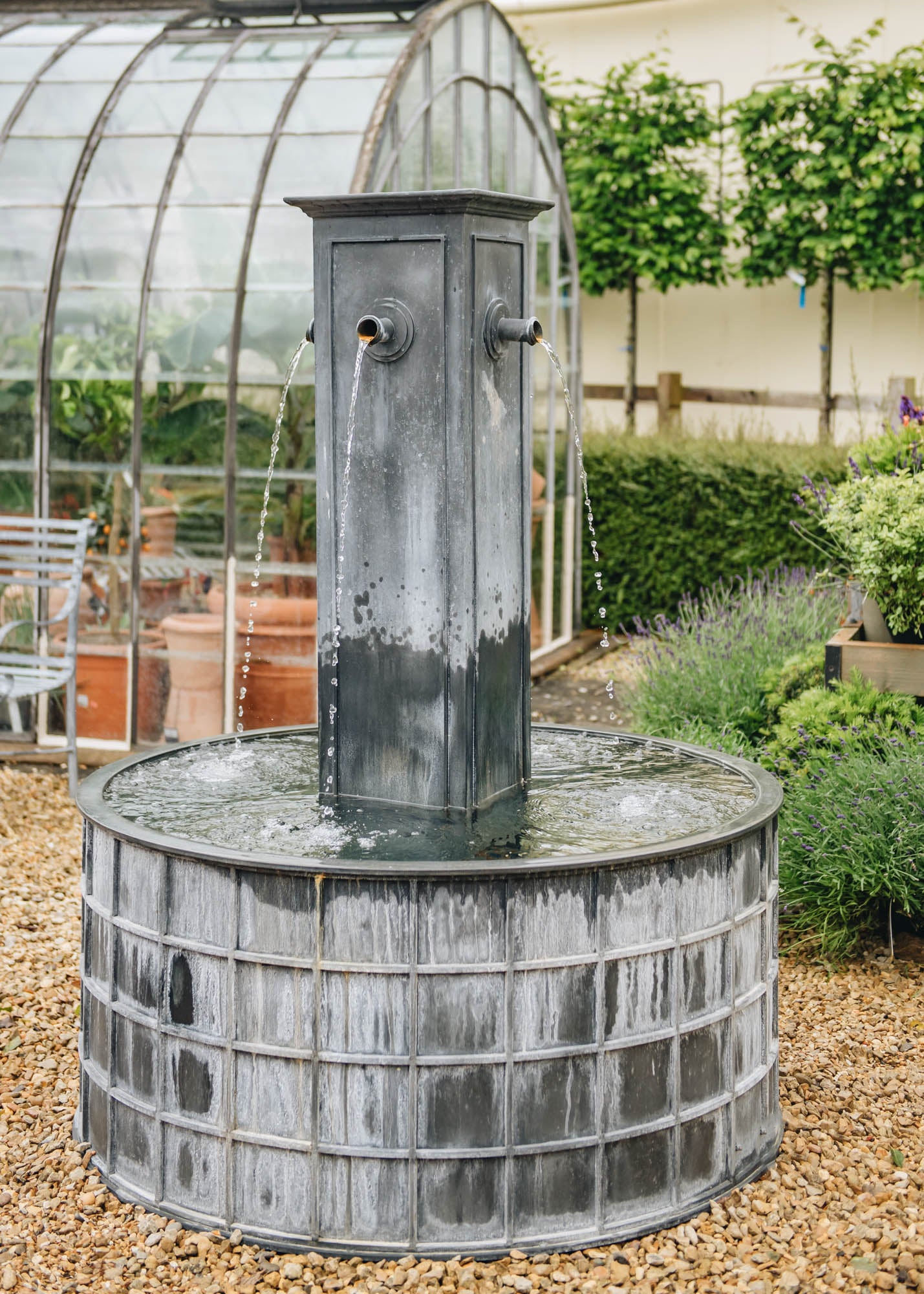 Sienna Round Zinc Water Feature | Water Features | Burford Garden ...